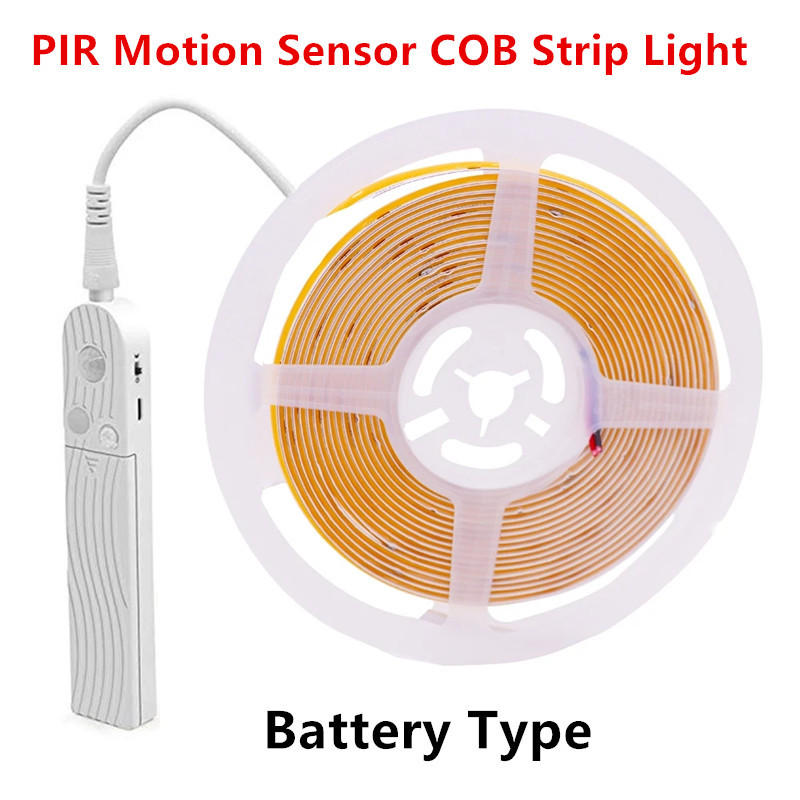 Battery Powered PIR Motion Sensor COB LED Strip Light Kit | Shopee ...