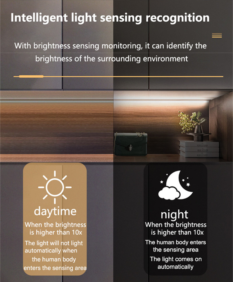 Battery Powered PIR Motion Sensor COB LED Strip Light Kit | Shopee ...