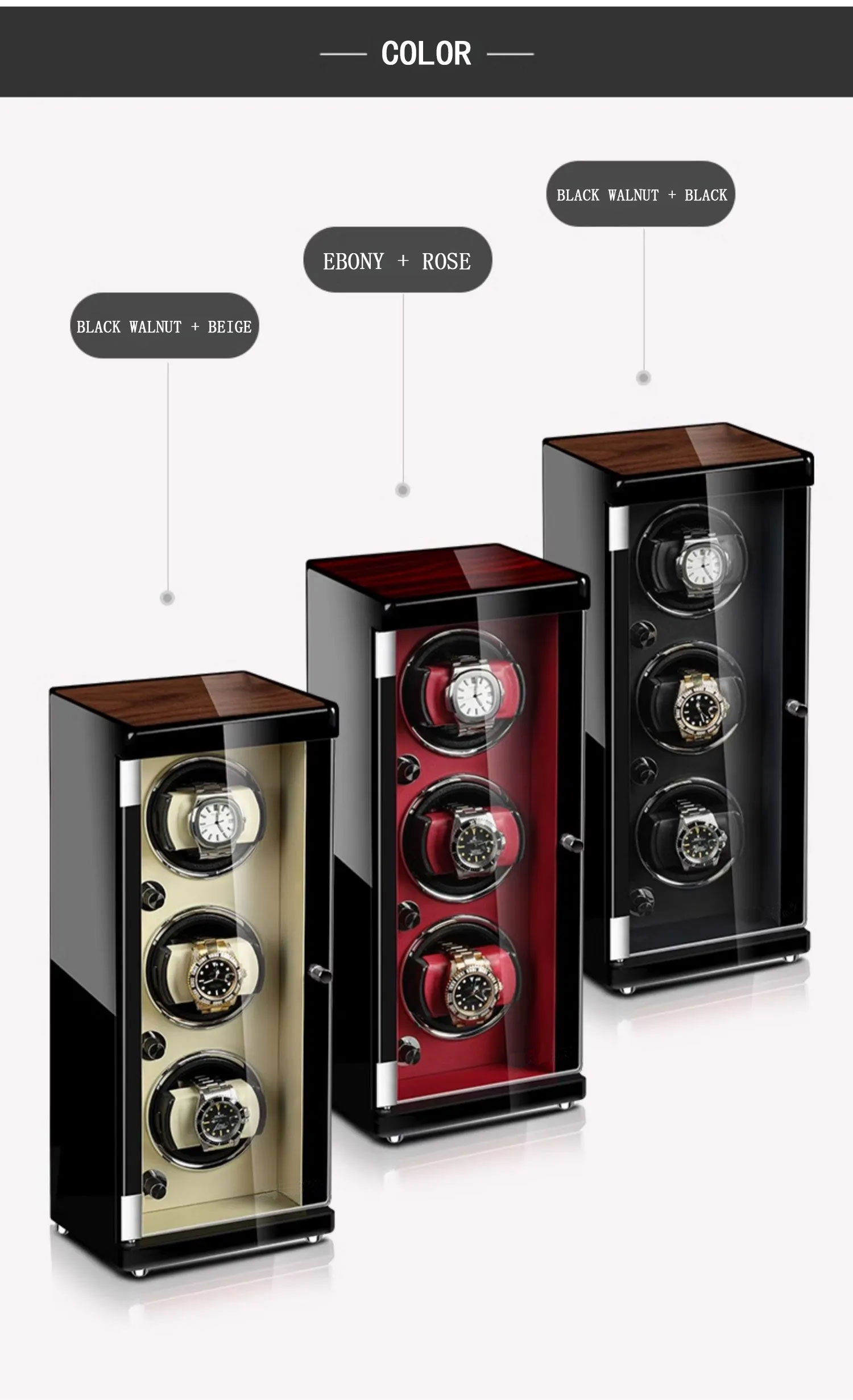 BLUETIDE Watch Winder Box Automatic for 1/2/3/4/6 slot automatic watch ...