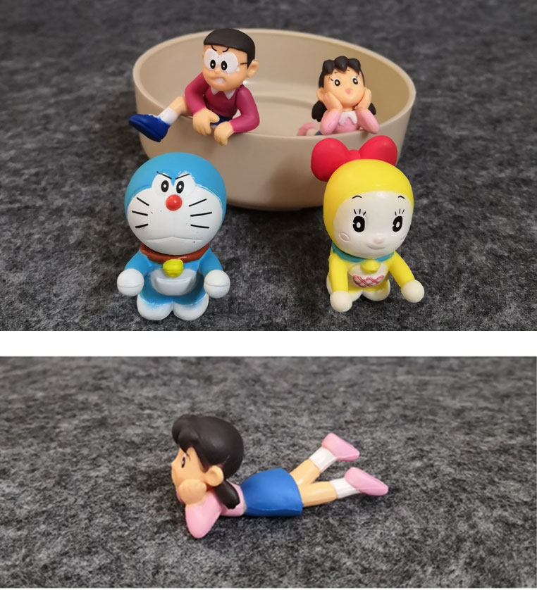 4Pcs/Set Anime Doraemon Figure Nobita Nobi Minamoto Shizuka Robot Cat ...