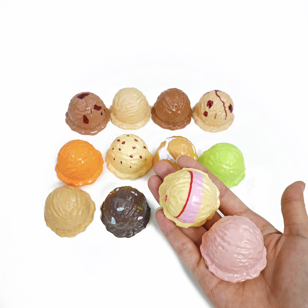 Kids Pretend Play Kitchen Set, Stackable Ice Cream Toy For Educational ...