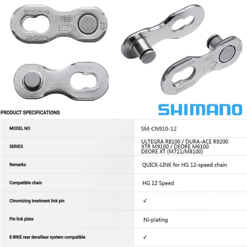 Shimano 11 Speed Chain Link SM-CN900 CN910 12 Speed Chain Quick Link ...