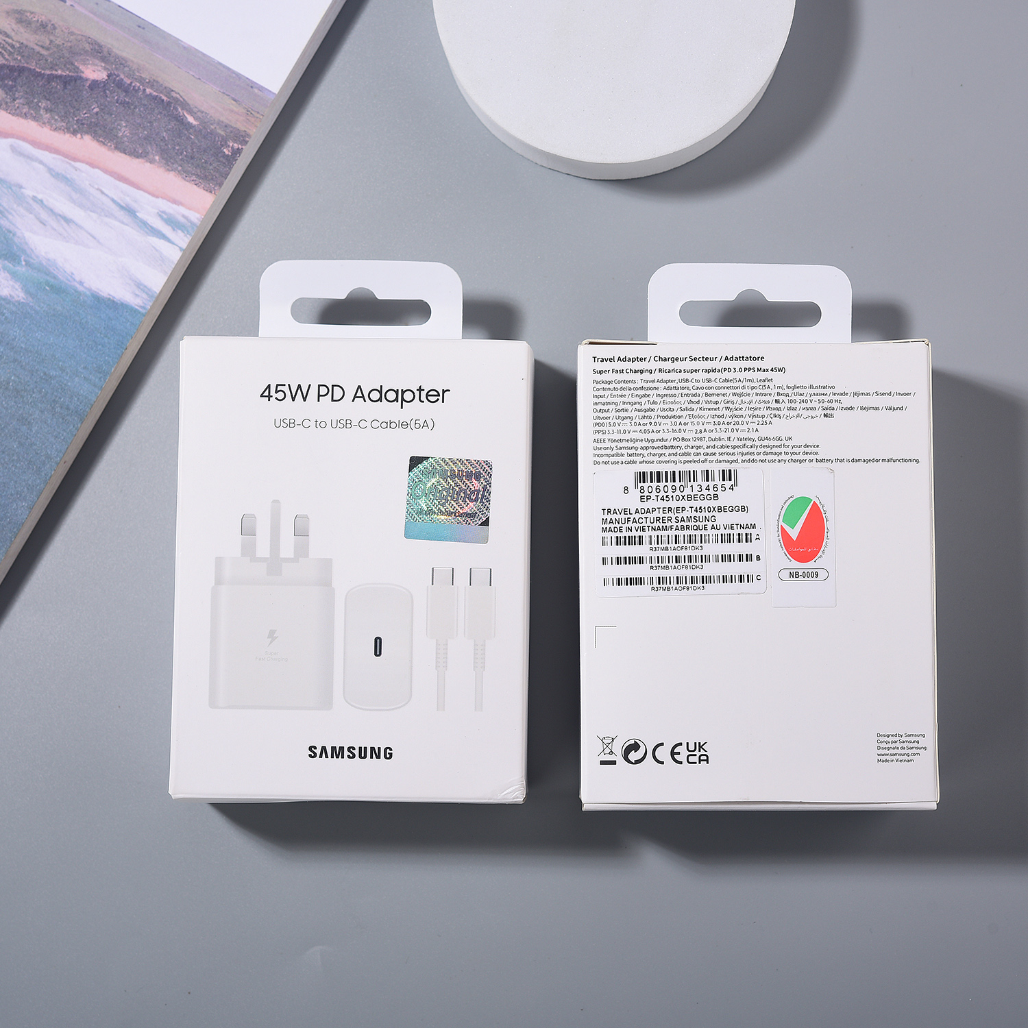 Original Samsung 45W UK PD Adaptive Charger Super Fast Charging 2.0 1M 5A USB Type C To Type C ...