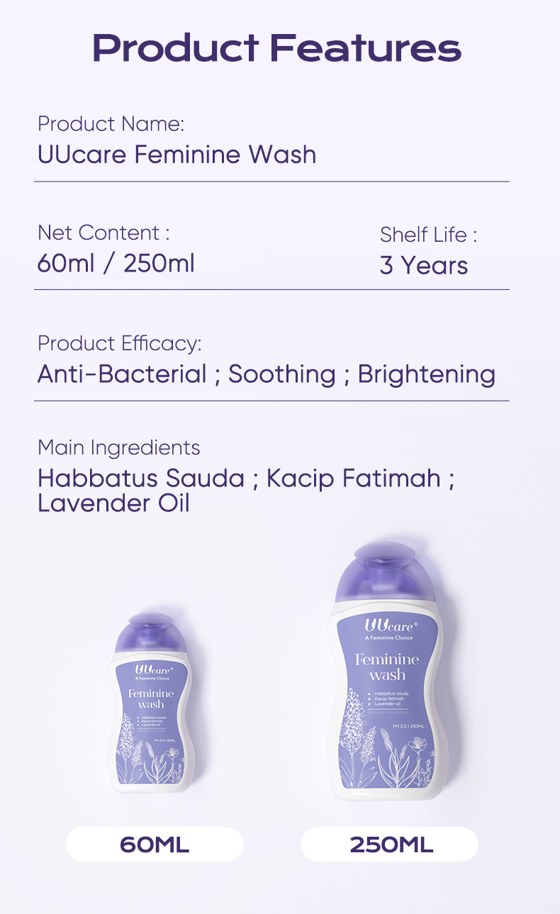 UUcare Feminine Wash 60ML/ 250ML Soothing Lavender pH 5.5 Gentle ...