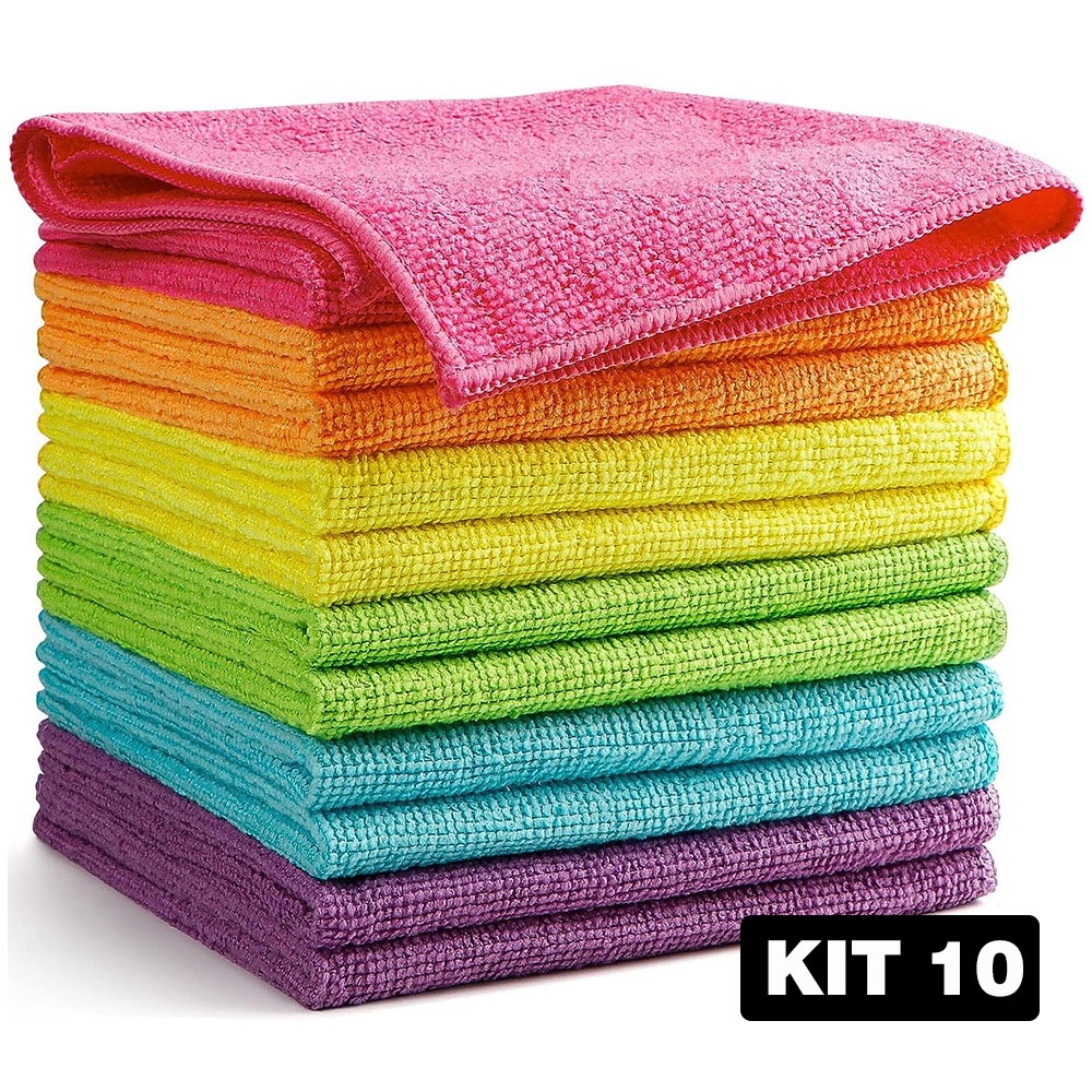 Kit 10 Multipurpose High Absorption Microfiber Cleaning Cloths | Shopee ...
