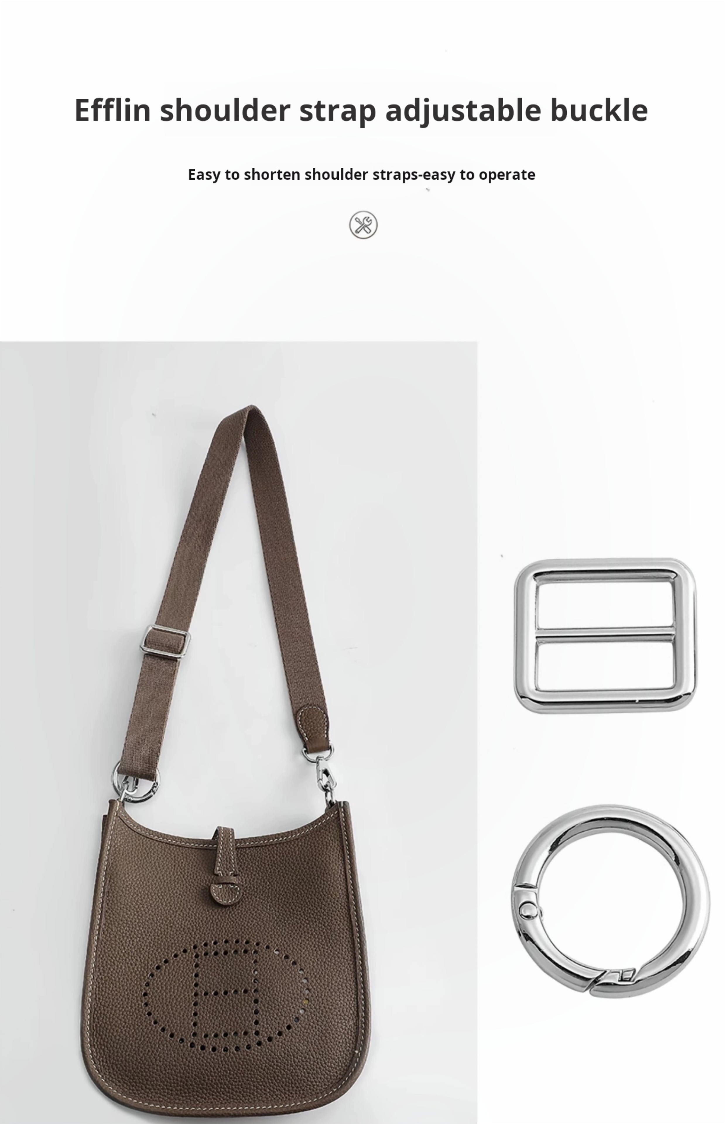 Evelyn mini bag shoulder strap adjustable buckle strap shortened buckle ...