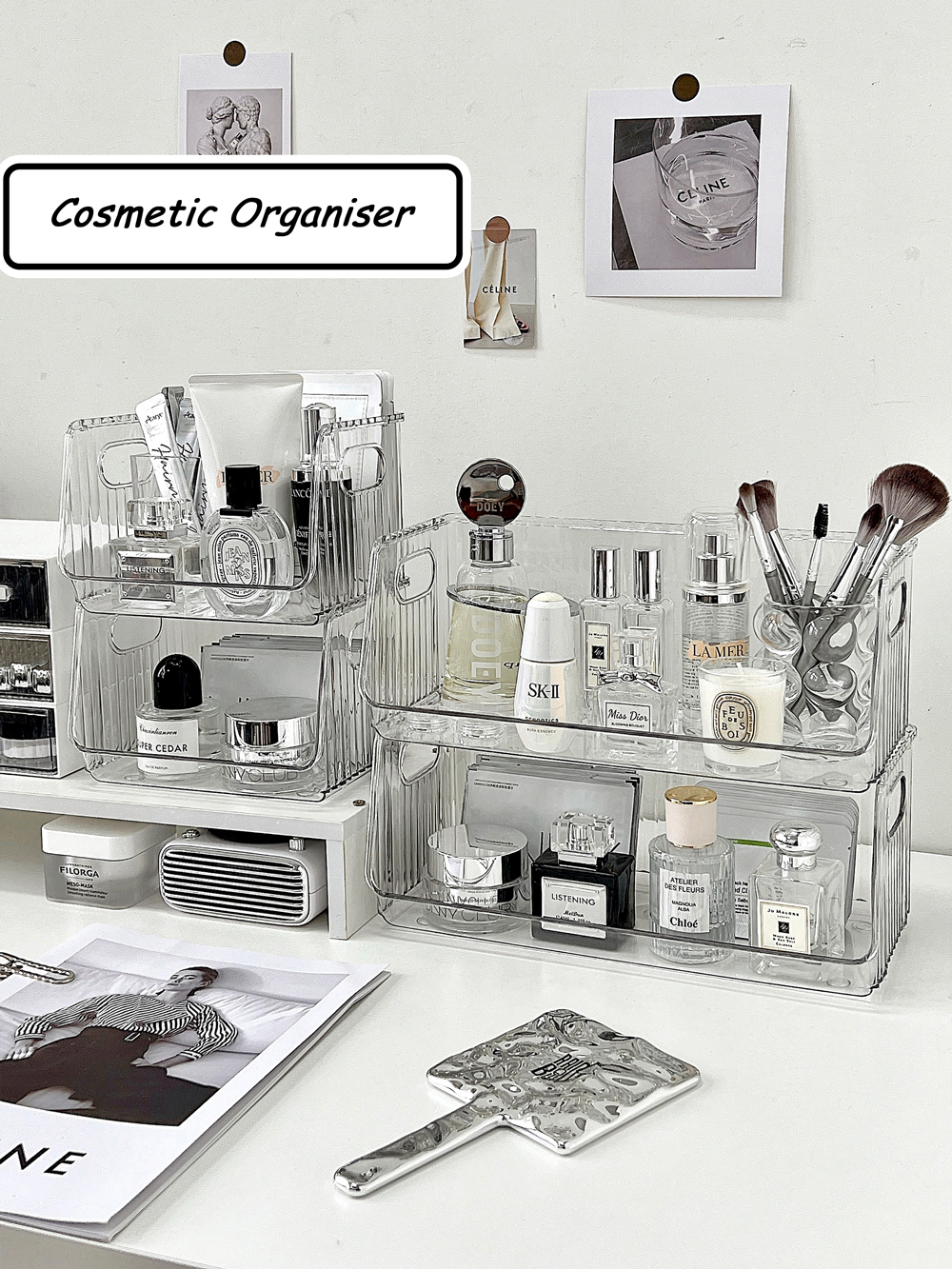 DUOZAN Acrylic Organiser Stackable Dressing Table Organizer for Perfume ...