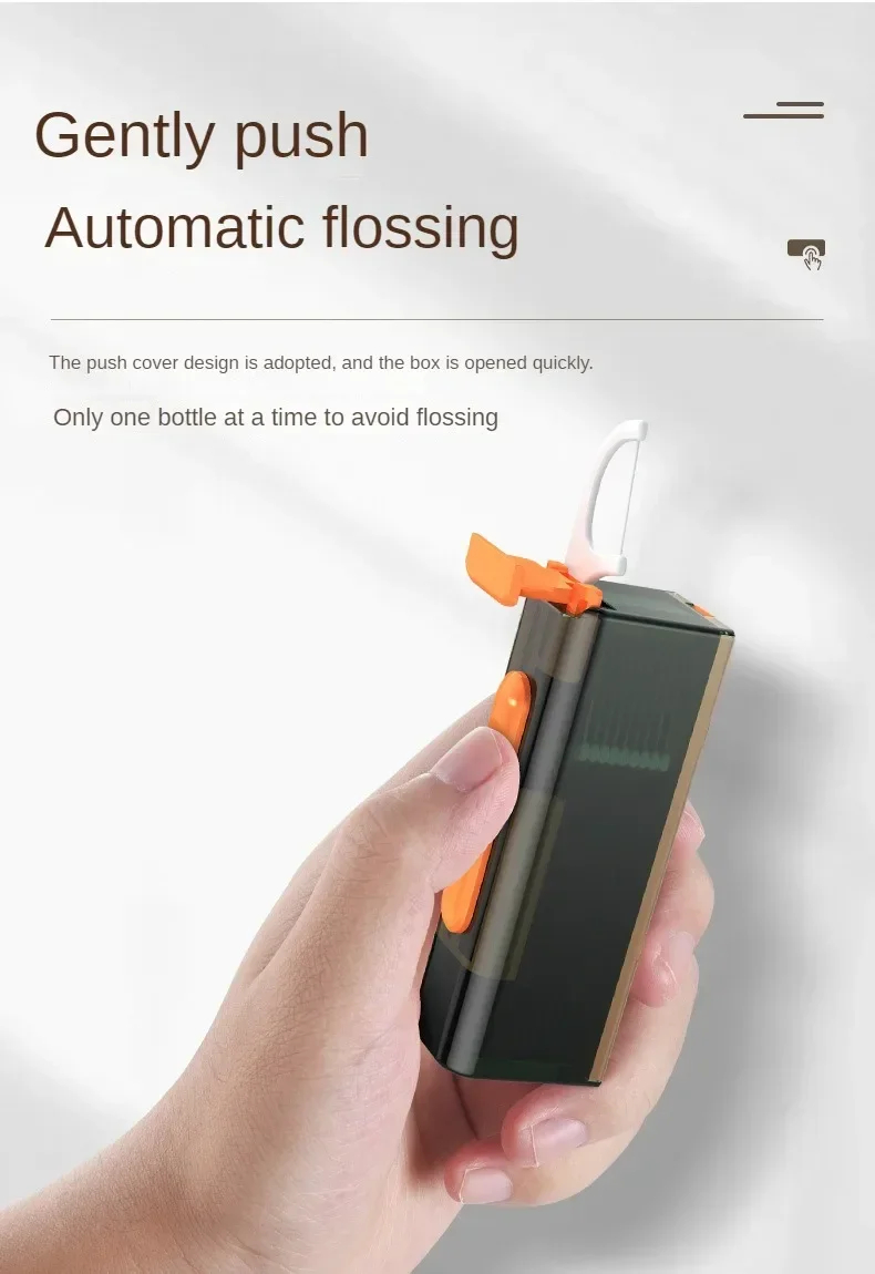 110PCS Automatic Dental Floss Storage Box Portable Mirror Bottom Floss ...