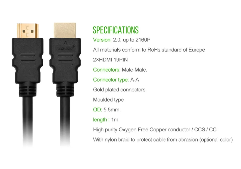 [Shopee Choice] HDMI-compatible Cable Video Cables Gold Plated 1.4 4K ...