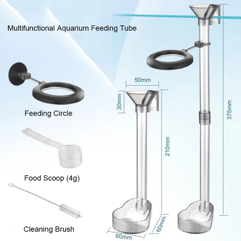 Retractable Aquarium Feeding Tube Dish Set Fish Tank Shrimp Food ...