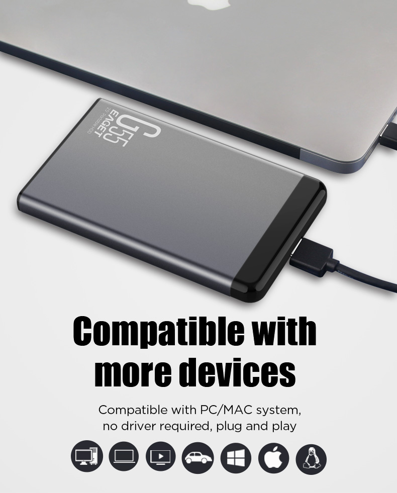 Eaget G55 Portable External Hard Drive USB 3.0 Hard Disk 500GB 1TB ...