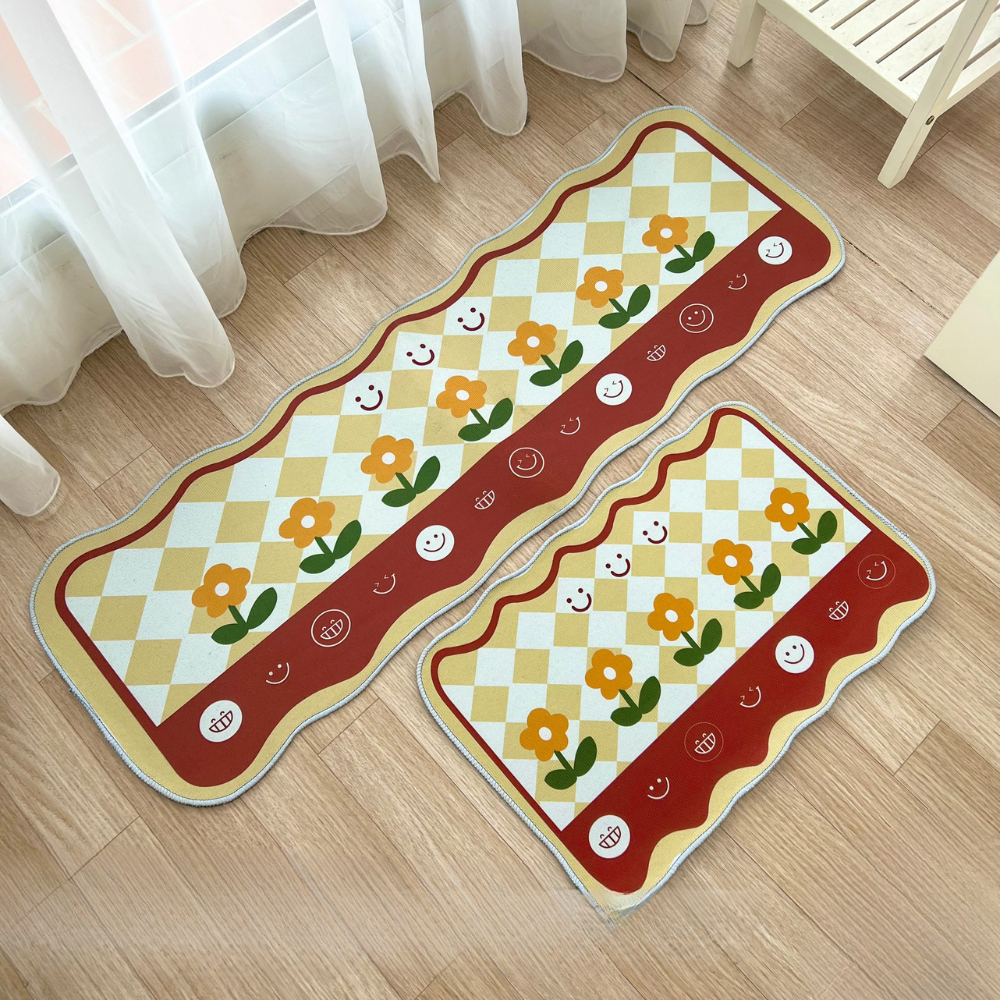 Crystal velvet sunflower floor mat bathroom bathroom absorbent foot mat ...