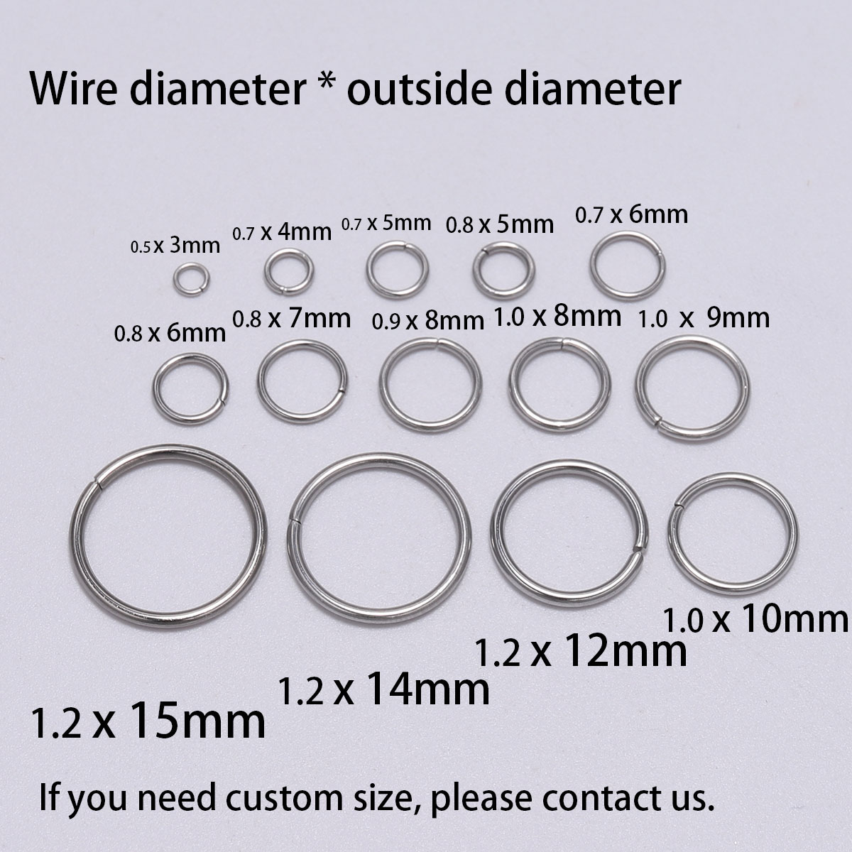 30-200Pcs Stainless Steel Split Ring Open Loops Jump Rings for DIY Jewelry Making Accessories ...