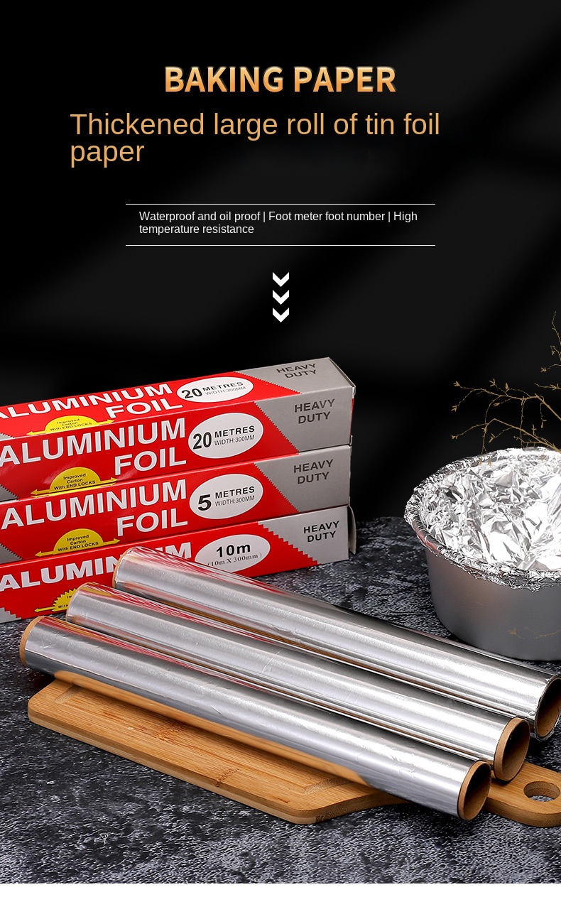 5/10m Disposable thickened barbecue tin foil roll, high-temperature ...