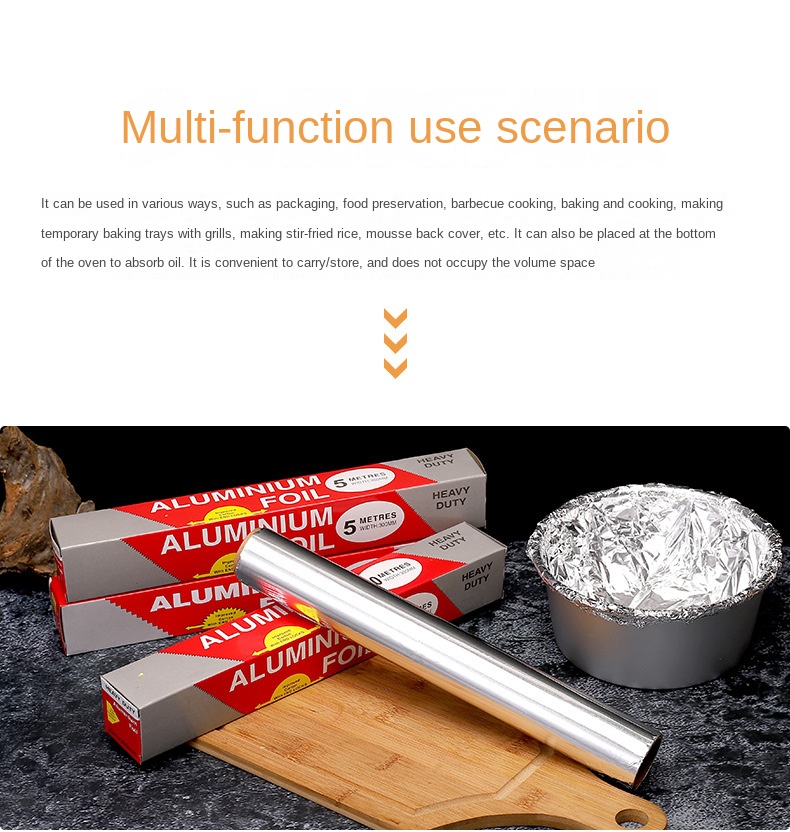 5/10m Disposable thickened barbecue tin foil roll, high-temperature ...