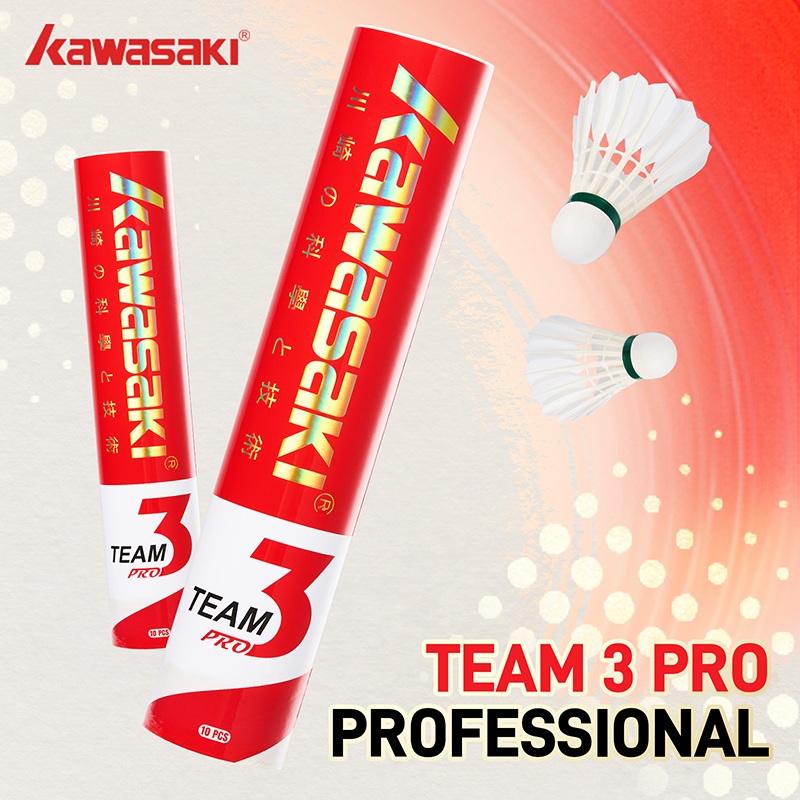 Kawasaki Shuttlecocks 10PCS Team 3 PRO Goose Feather With Great ...