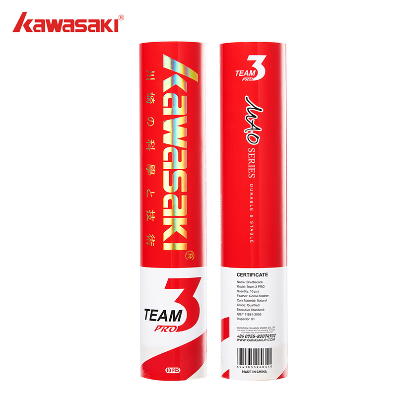 Kawasaki Shuttlecocks 10PCS Team 3 PRO Goose Feather With Great ...