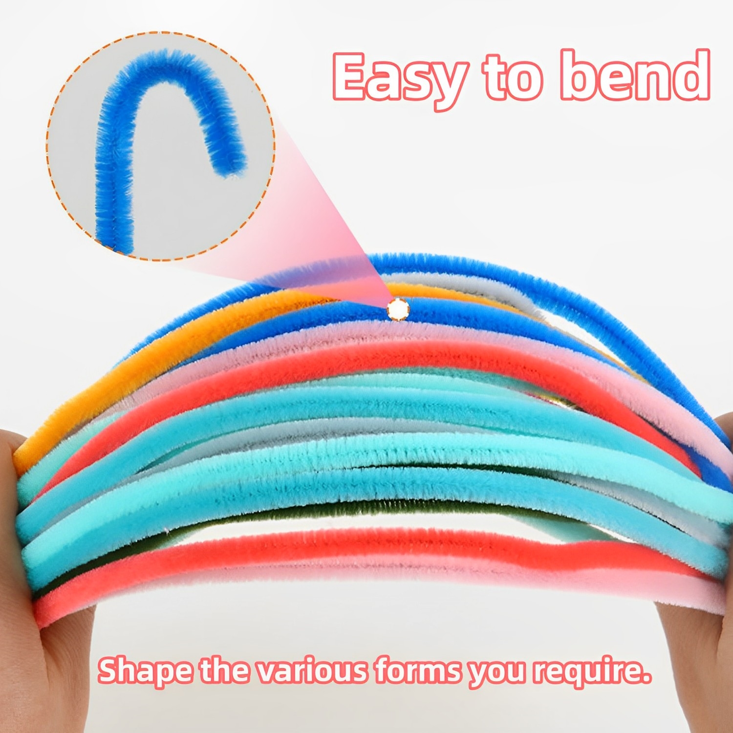 100pcs DIY Pipe Cleaners Bulk, chenille stems value pack, colorful pipe ...