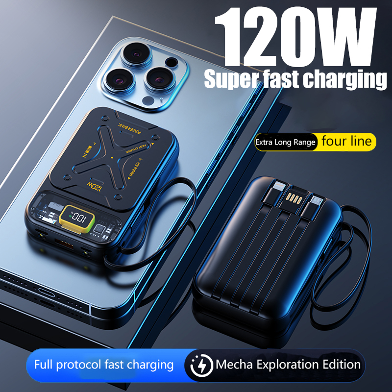 SG 20000mAh power bank 120W super fast charging with multiple cables ...