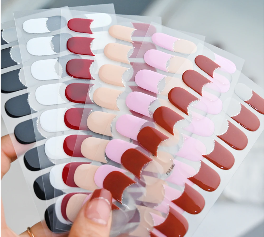 Gel uv nail stickers, new semi-cured phototherapy nail stickers, fully ...