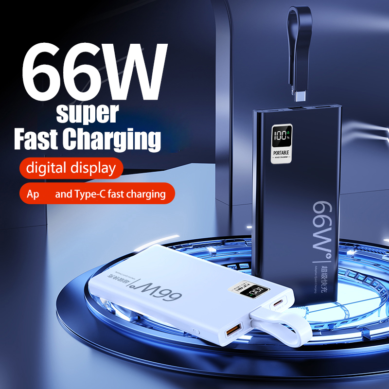 Portable power bank 66W super fast charging 20000mAh battery with built ...