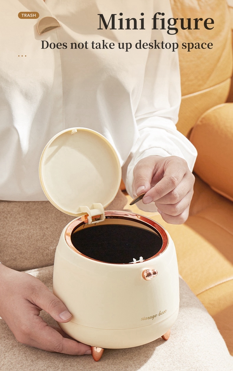 Mini Rubbish Bin/Light Luxury Dustbin/Trash Can | Shopee Singapore