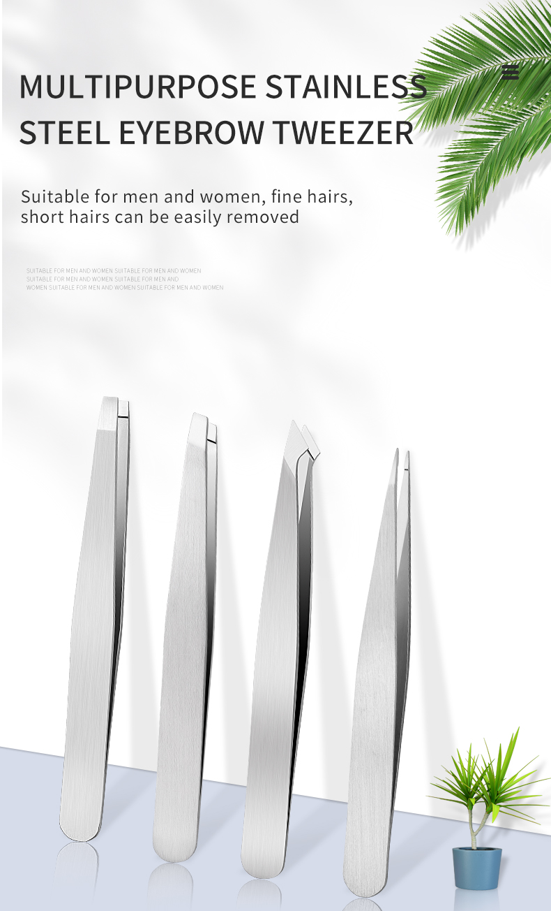 Precision Eyebrow Tweezers Lash Extension Slanted Puller Stainless ...