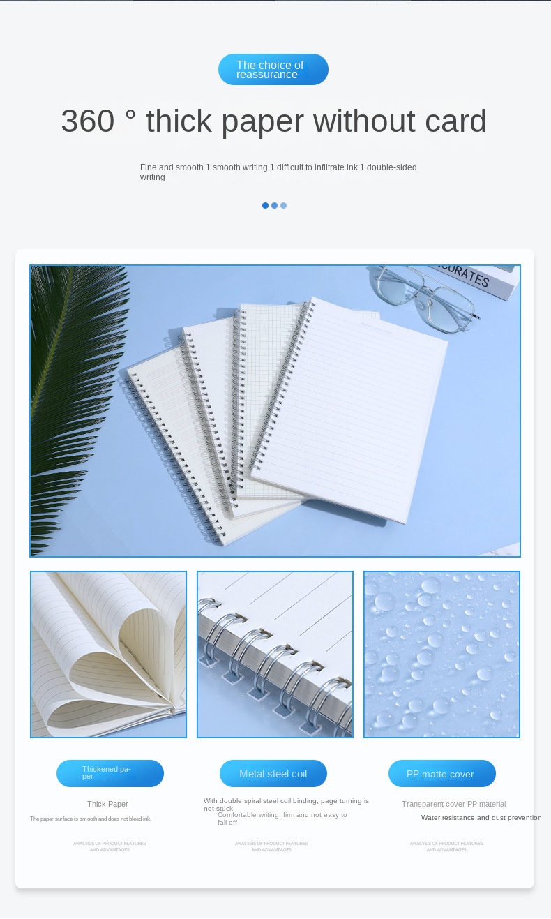 A5/B5 Thick Flipped Notebook – Horizontal Grid or Blank Pages, Mini ...