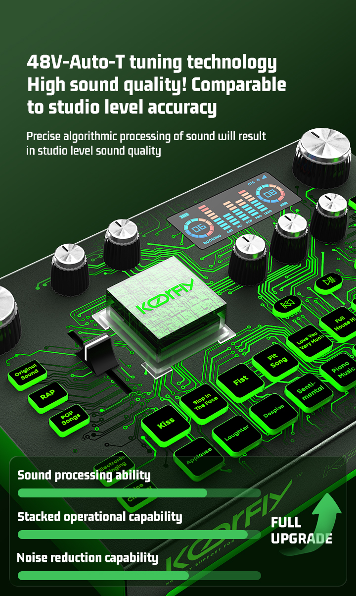 2025 KoorFly Sound Card KF01 Mixer Capacitance Microphone Set Eliminate ...