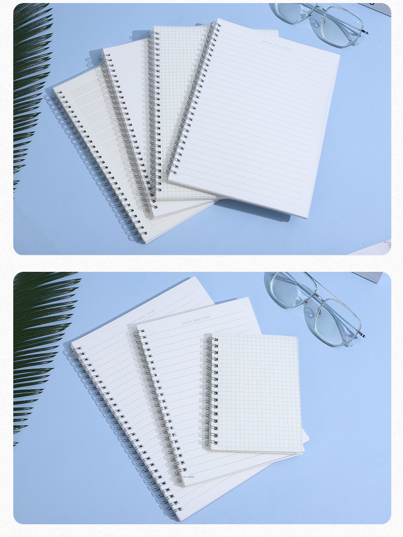 A5/B5 Thick Flipped Notebook – Horizontal Grid or Blank Pages, Mini ...