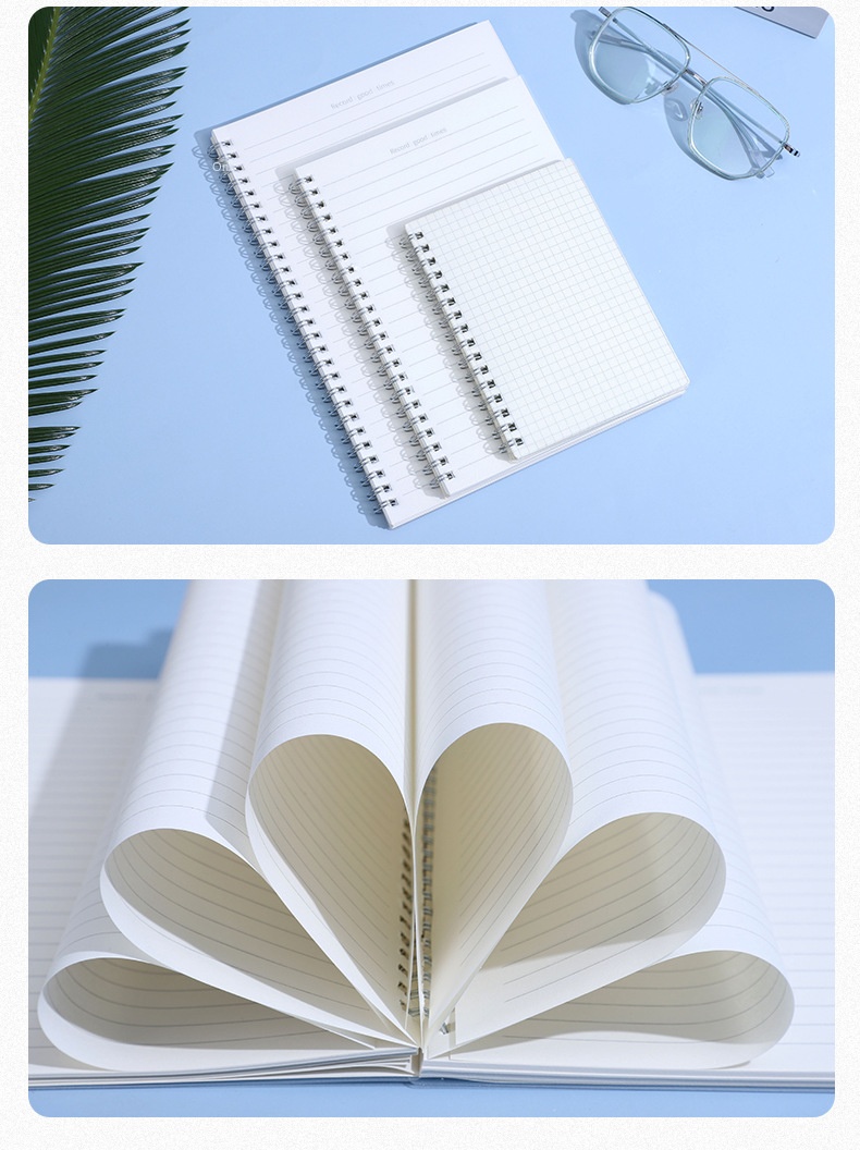 A5/B5 Thick Flipped Notebook – Horizontal Grid or Blank Pages, Mini ...