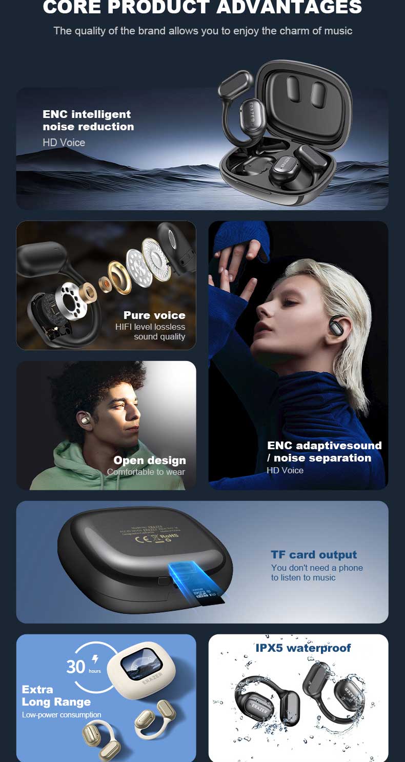 Lenovo ERAZER XP2 Wireless Bluetooth Earphone with Touch Screen Display ...