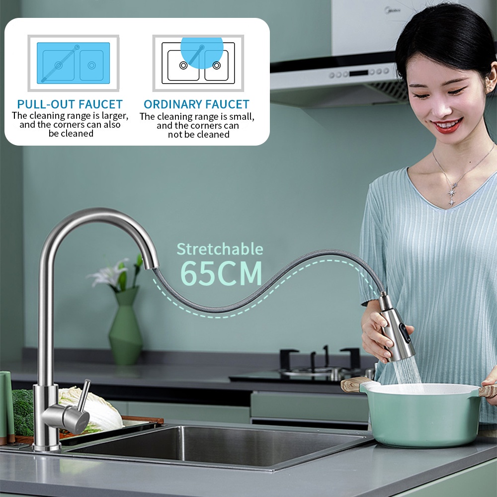 [SG Seller ] SUS304 Flexible Kitchen Faucet Rotate Freely 360 ...