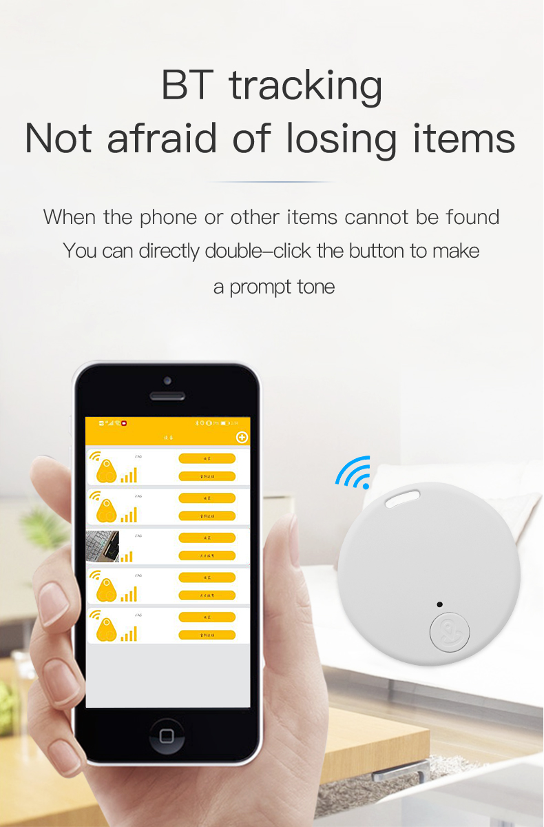 Circular Bluetooth Tracker Compatible with iOS/Android Bluetooth Alarm ...