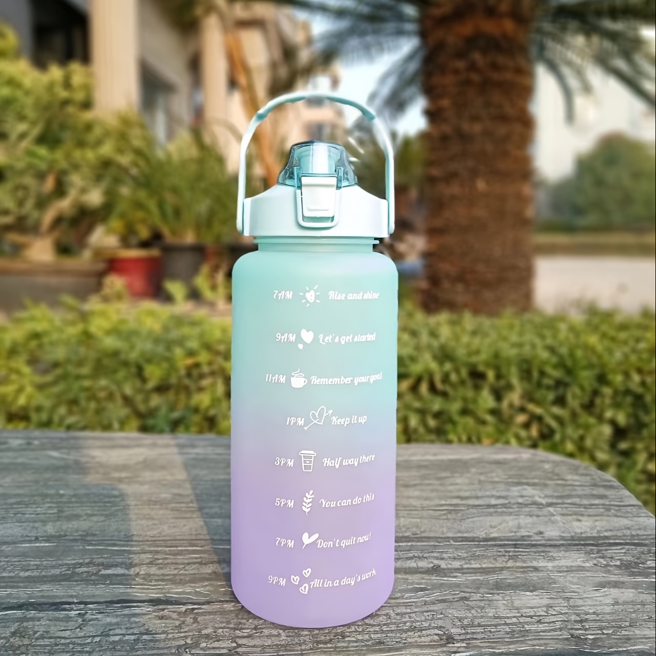 Gradient Color Motivational Bottles (1/3Pcs) – Large Capacity Sports ...
