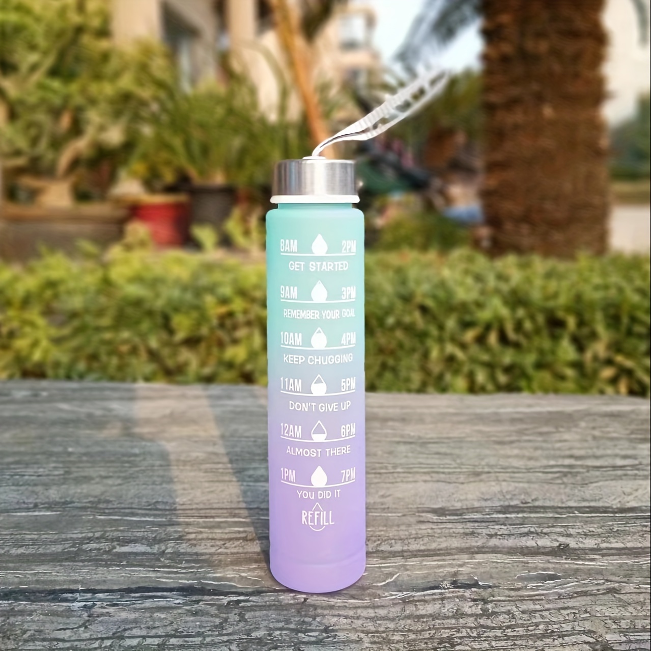Gradient Color Motivational Bottles (1/3Pcs) – Large Capacity Sports ...