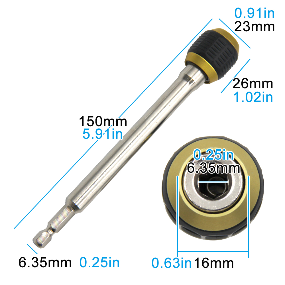1PCS 60/150mm Quick-release Hexagon Drill Bit Coupling Hexagon Shank ...