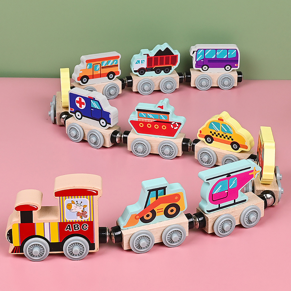 Magnetic Wooden Animals Train Set, Montessori Toys for Toddlers Toys ...