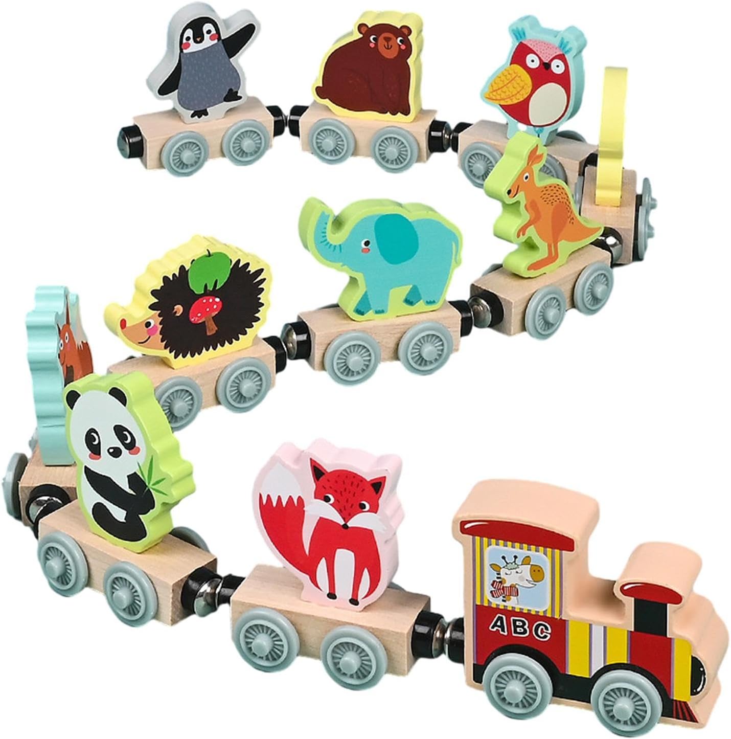 Magnetic Wooden Animals Train Set, Montessori Toys for Toddlers Toys ...