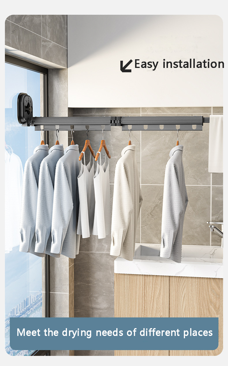 【SG READY STOCK】Punch-free Suction Cup Folding Clothes Drying Rack ...