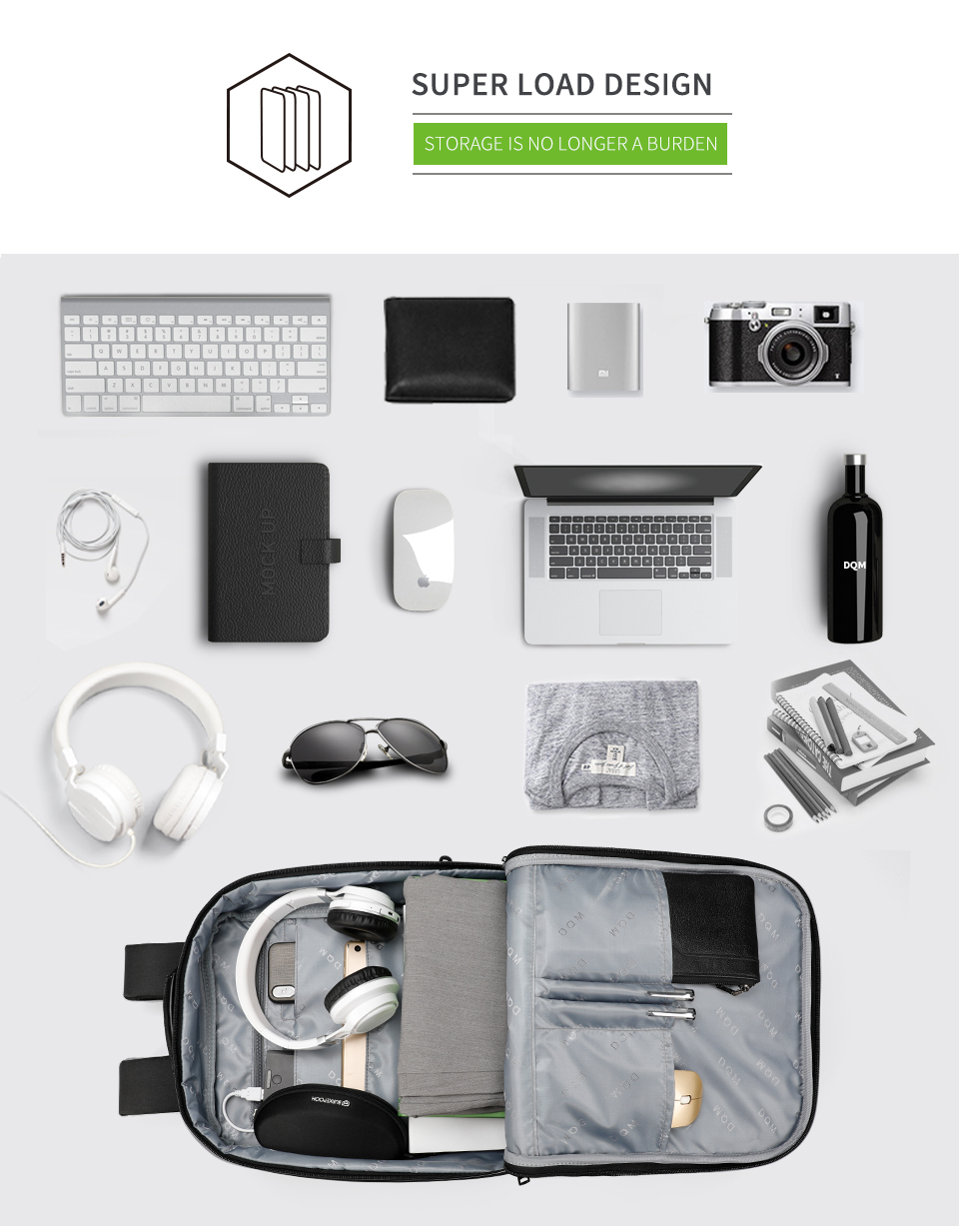 Tigernu 83305 Waterproof Men's Laptop iPad Backpack USB Port 150° Free ...