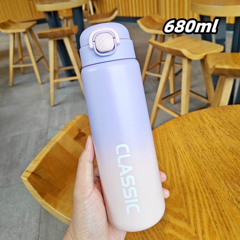 500ml/680ml Stainless Steel 316 Thermal Flask With Straw Color Change Design Portable Adult ...