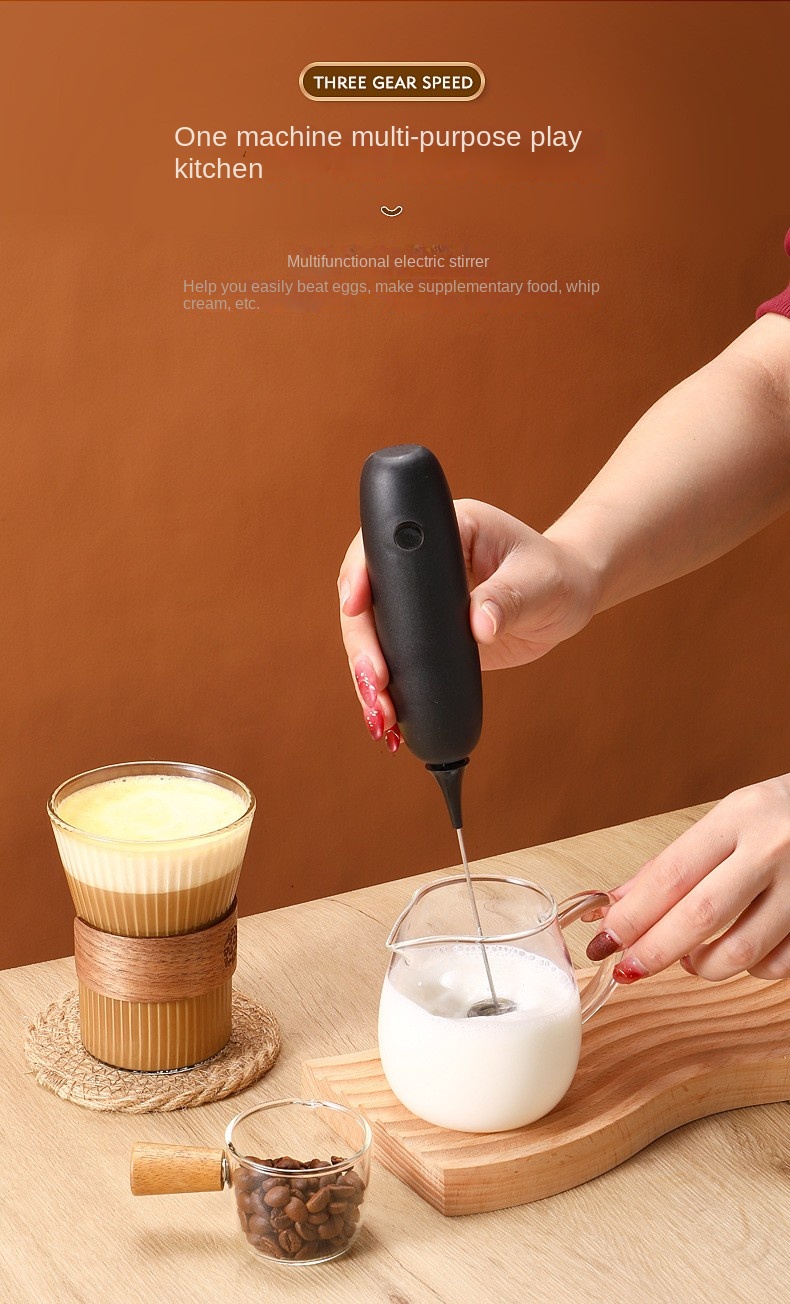 Egg beater, handheld electric milk beater, milk and coffee mixer, mini household small milk and ...
