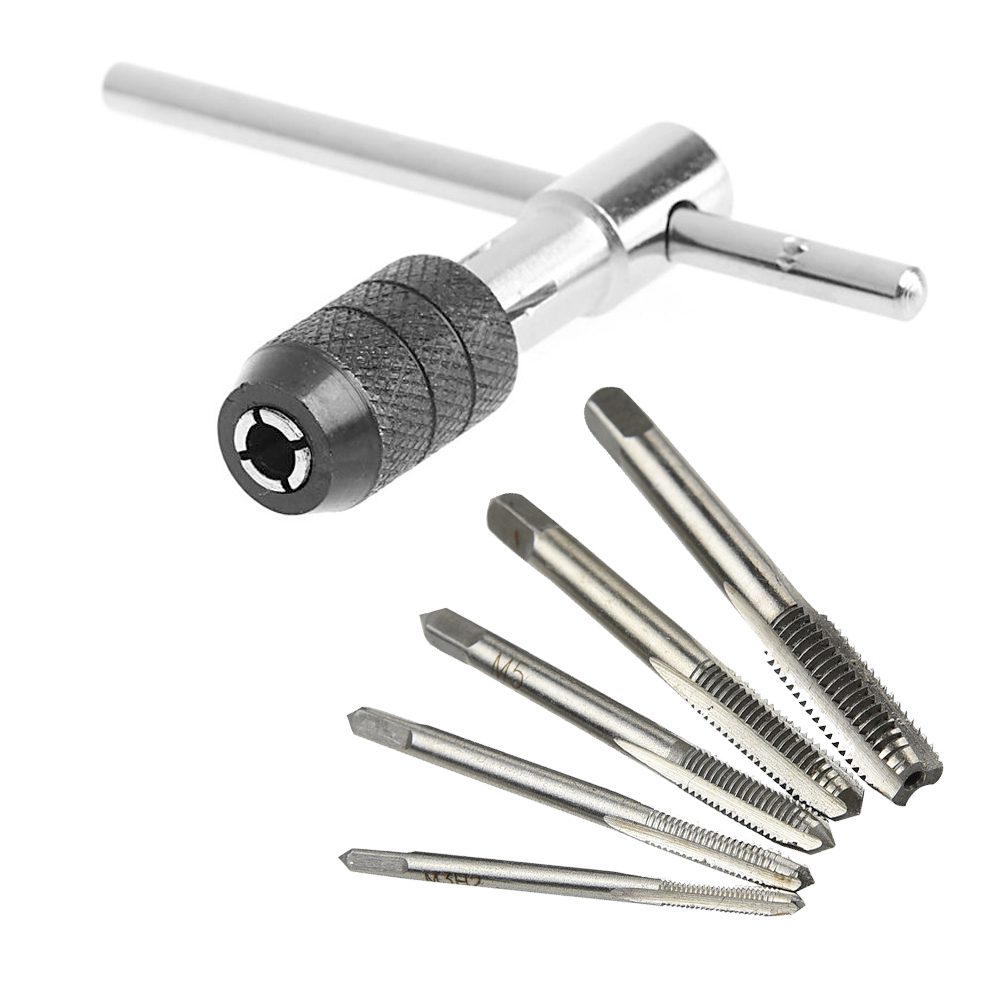 6PCS T-shaped 3mm-6mm tap wrench Set Hand Tapping Tools Machine Screw ...