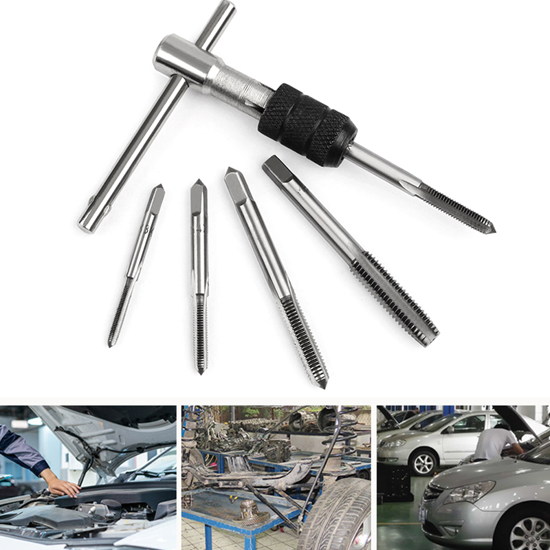 6PCS T-shaped 3mm-6mm tap wrench Set Hand Tapping Tools Machine Screw ...