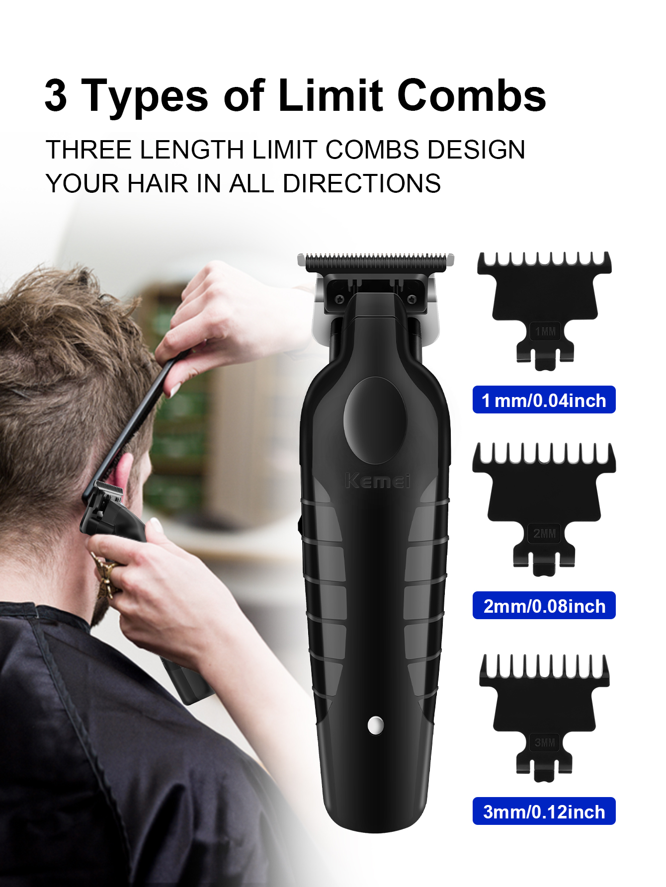 KM-2299 Electric Clipper Electric Clipper USB Oil Head Carving Push ...