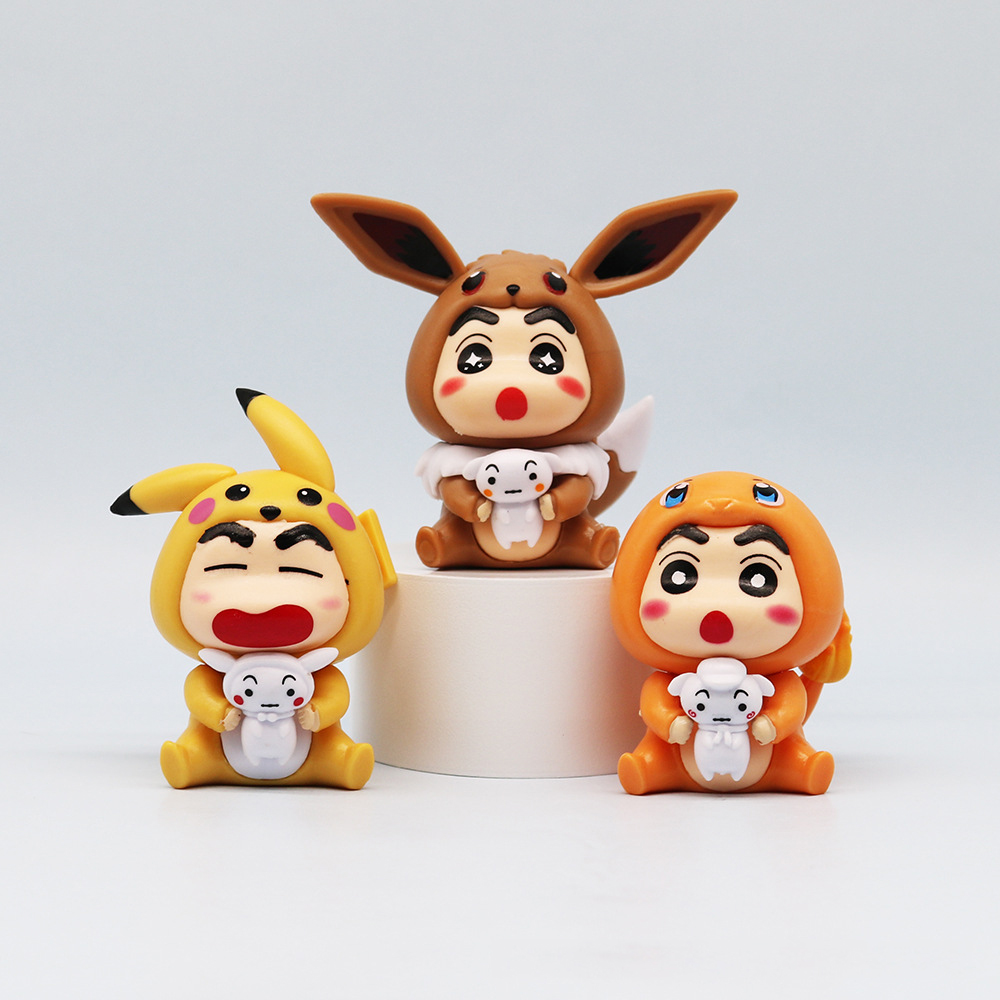 6Pcs/Set Anime Crayon Shin-chan Nohara Shinnosuke Cosplay Pikachu ...