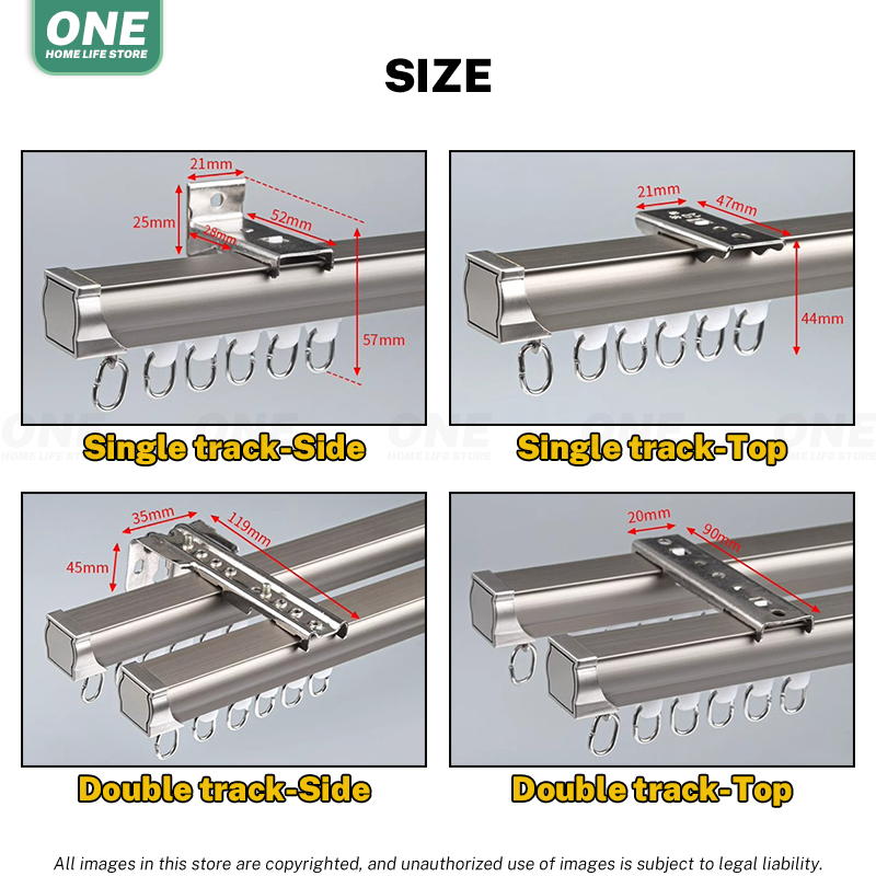 Curtain track straight track slide rail with accessories curtain rod ...