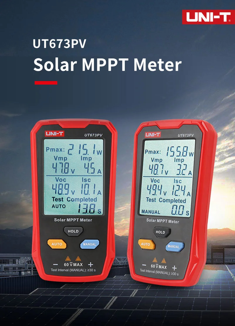 UNI-T UT673PV Solar MPPT Meter 5~800W PV Module Maximum Power Tester ...