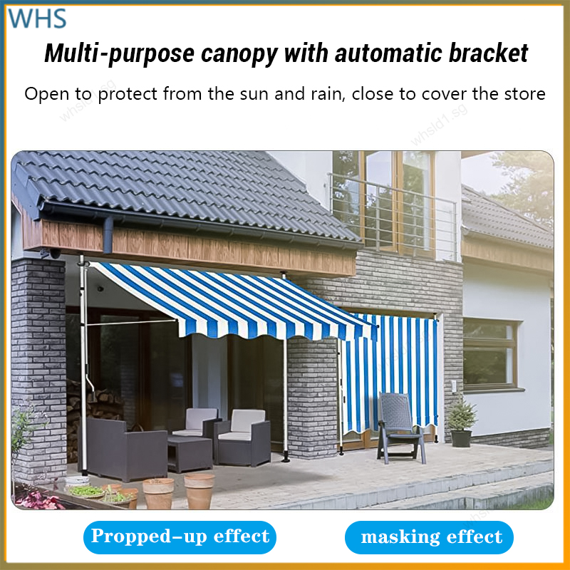 Upright awning slanting canopy folding retractable shed store hand ...